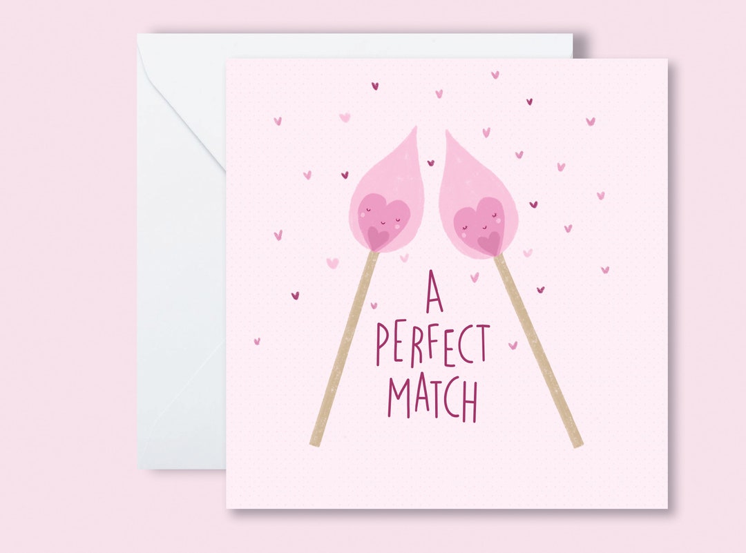 A Perfect Match Card Anniversary Card Wedding Card Card for Her Card ...