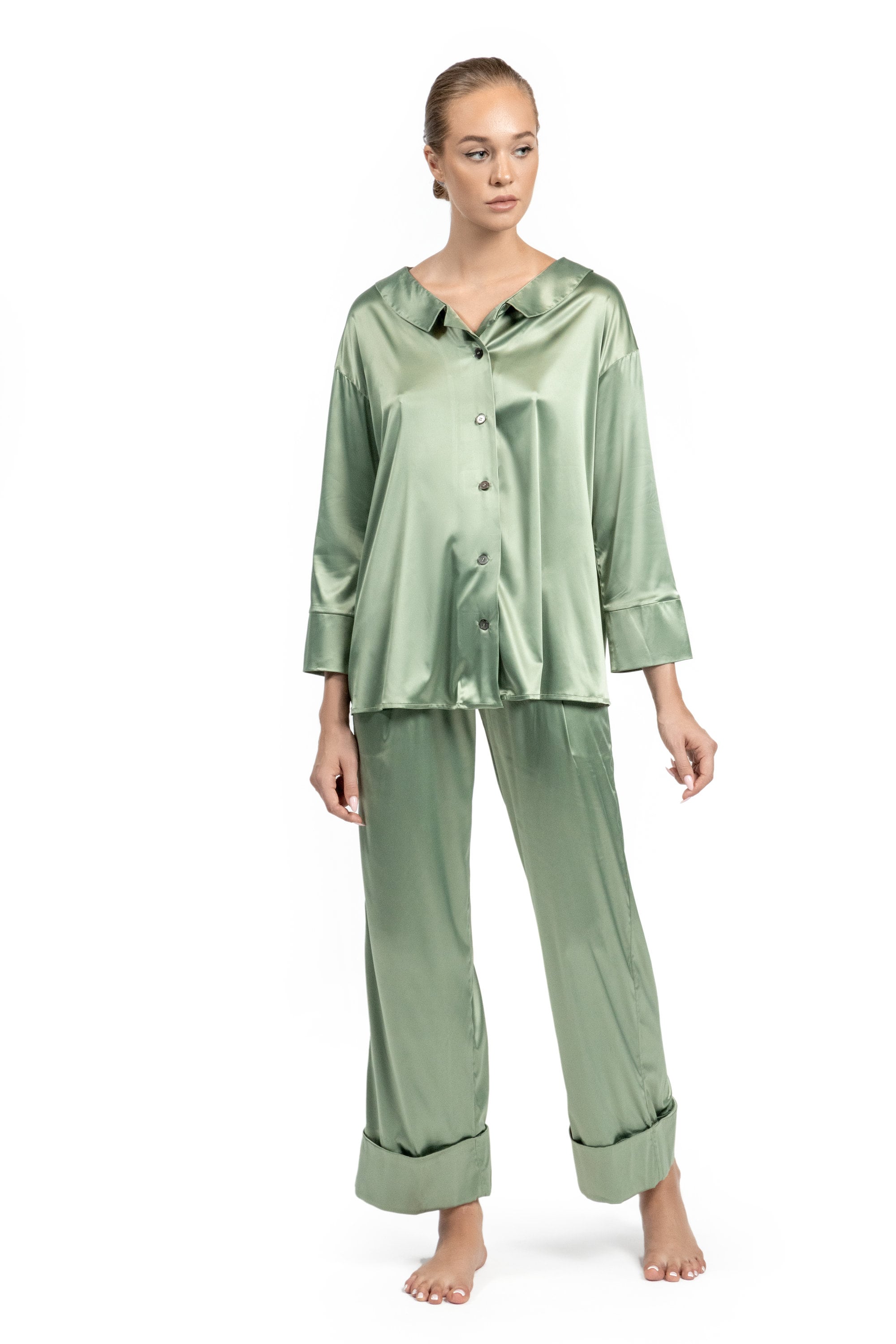Ivory Bridal Pyjamas Set Women Satin Silk Pajamas Silk Etsy Uk