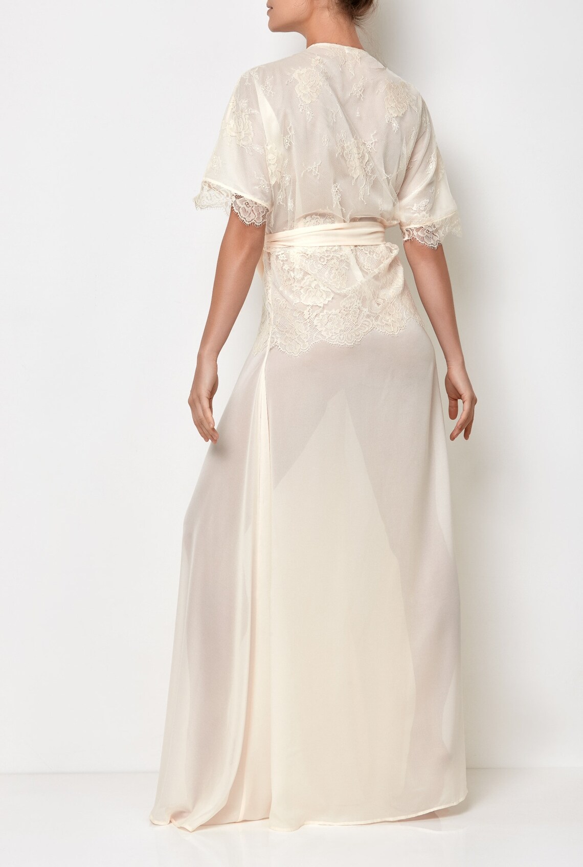Ivory Boudoir Robe See Through Robe Luxury Loungewear Long - Etsy