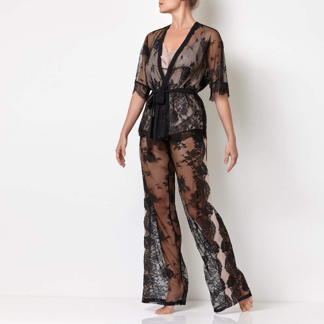 3 Piece Set See Through Pyjamas Luxury Pyjamas Set Lace Pants ...