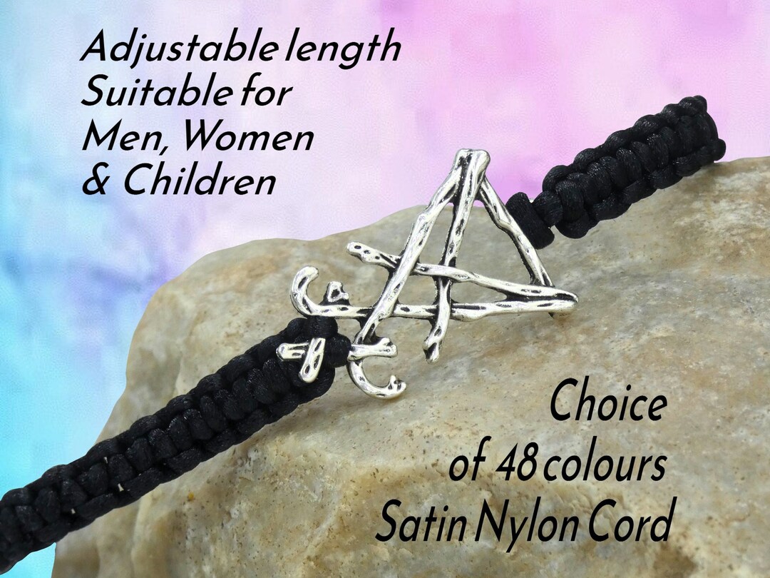 Unisex Lucifer Sigil Bracelet, Satanic Macrame Jewelry Gift, Adjustable ...