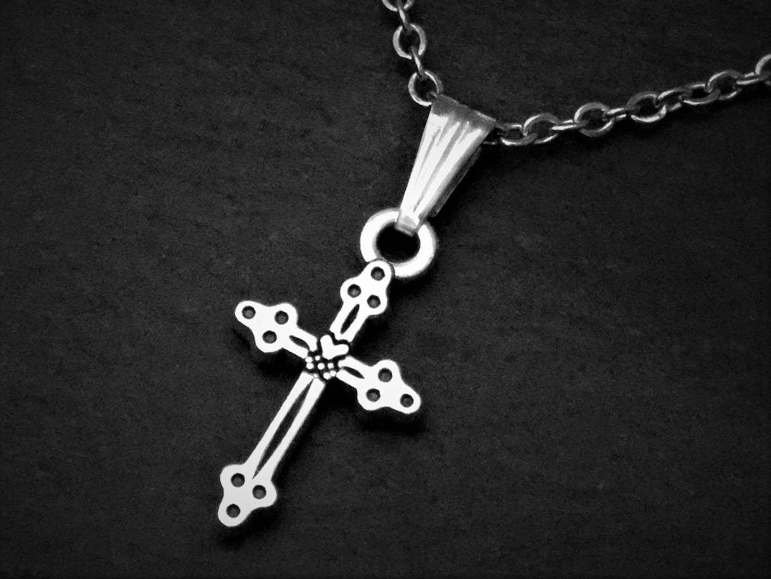 Cross Necklace Cord or Chain Small Silver Cross Jewelry - Etsy
