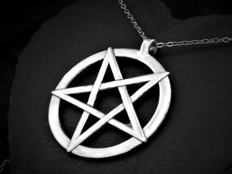 Large Inverted Pentagram Necklace, Statement Satanic Jewellery, Cord or ...