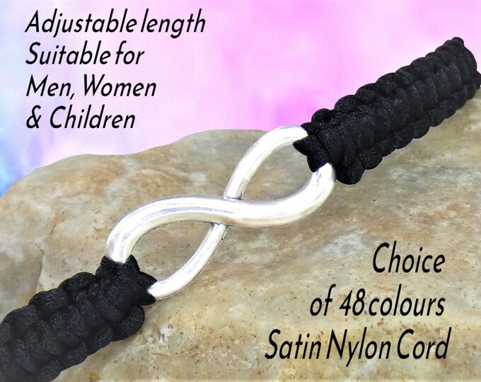 Customizable Paracord Bracelet With Infinity Charm cobra Weave - Etsy