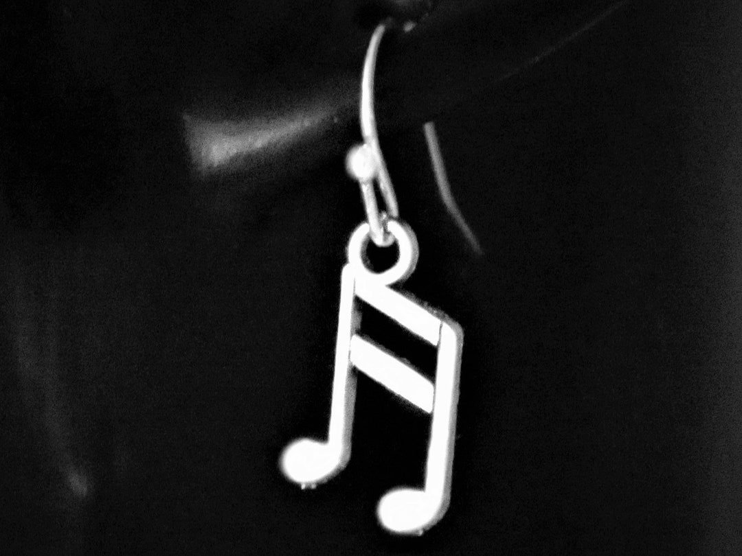 Music Note Earrings, Small Double Semi Quaver Jewelry Gift, Clip on or ...