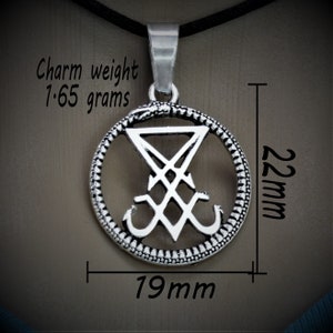 Unisex Lucifer Sigil in Ouroboros Pendant Necklace on Cord or Chain ...