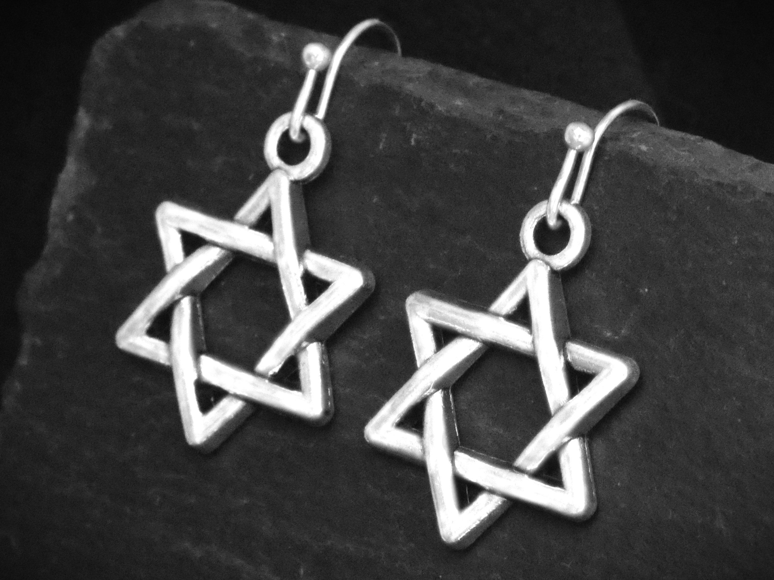Star of David Earrings Jewish Israel Star Jewelry Gifts Clip on or 925 Sterling Silver Lever Back Hypoallergenic Stainless Steel Stud Etsy