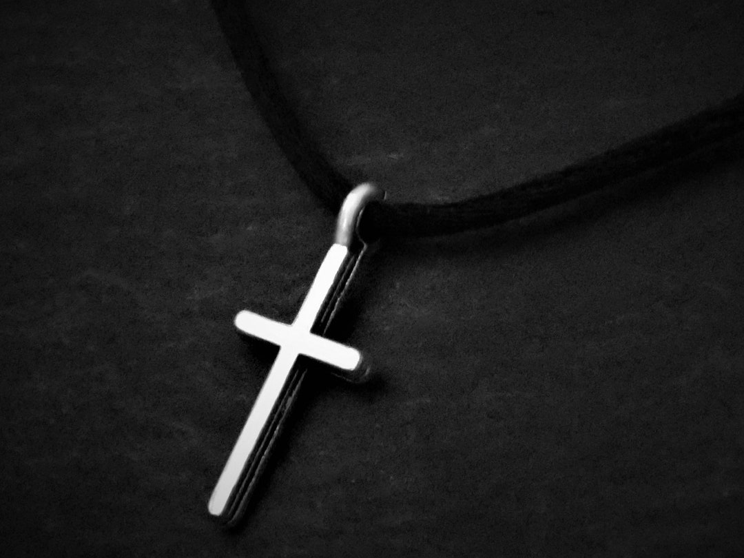 Delicate Cross Necklace, Simple Dainty Cross Jewelry Gift, Cord Pendant ...