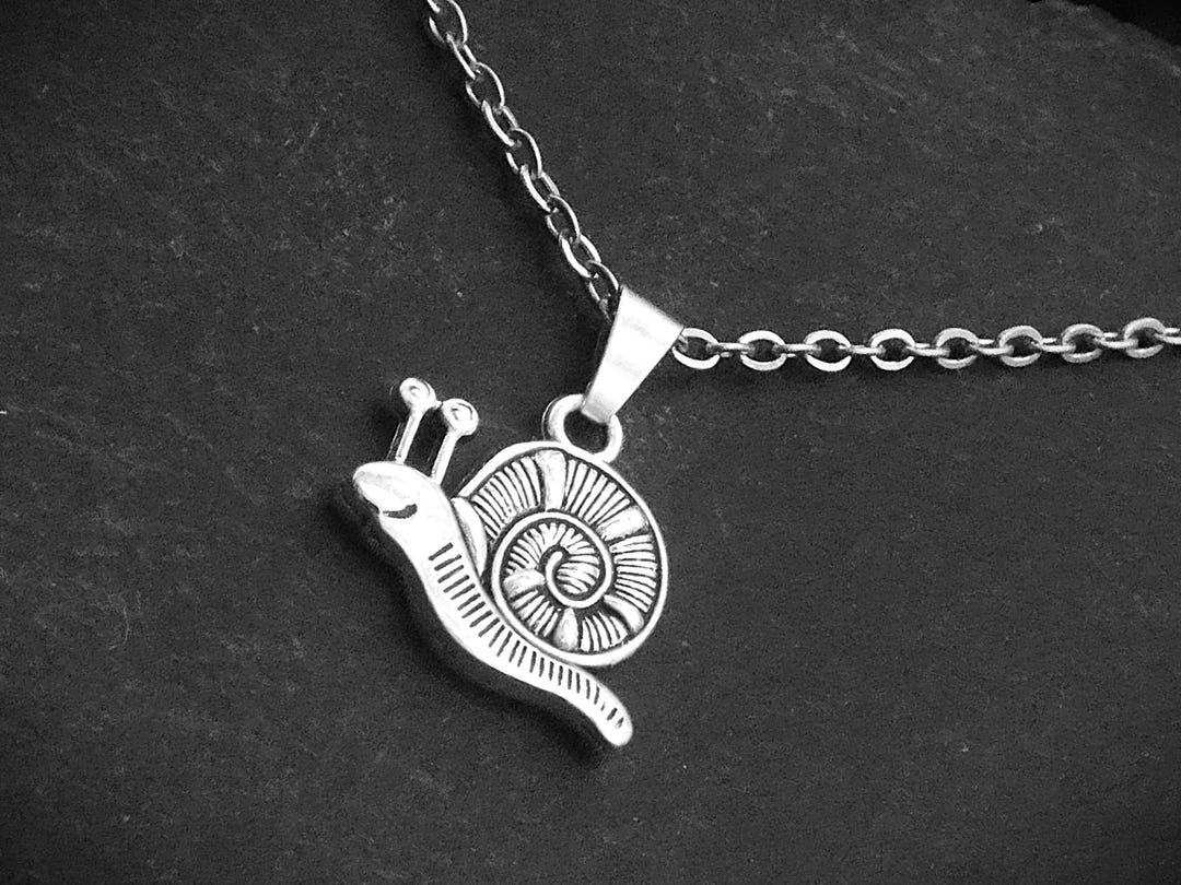 Snail Pendant Necklace on Cord or Chain, Unisex Slug Jewelry Gift ...