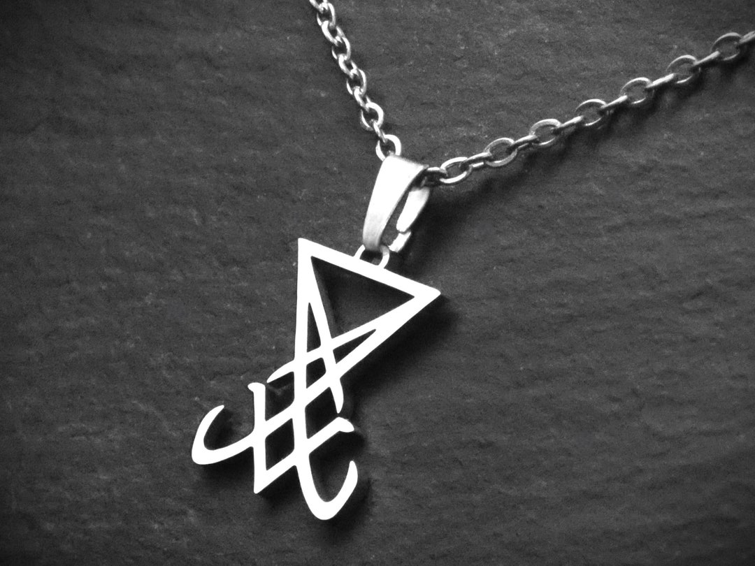 Stainless Steel Lucifer Sigil Pendant Necklace on Cord or Chain ...