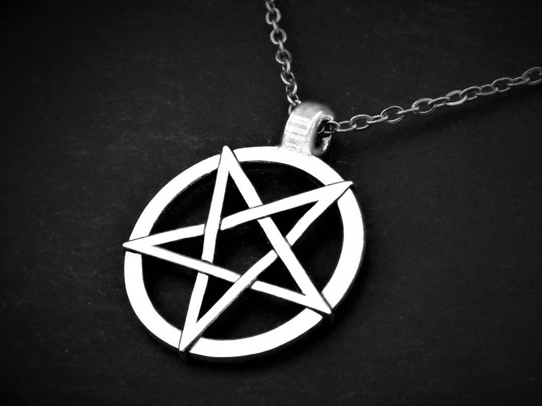 Unisex Pentagram Pendant Necklace on Cord or Chain, Inverted Pentacle ...