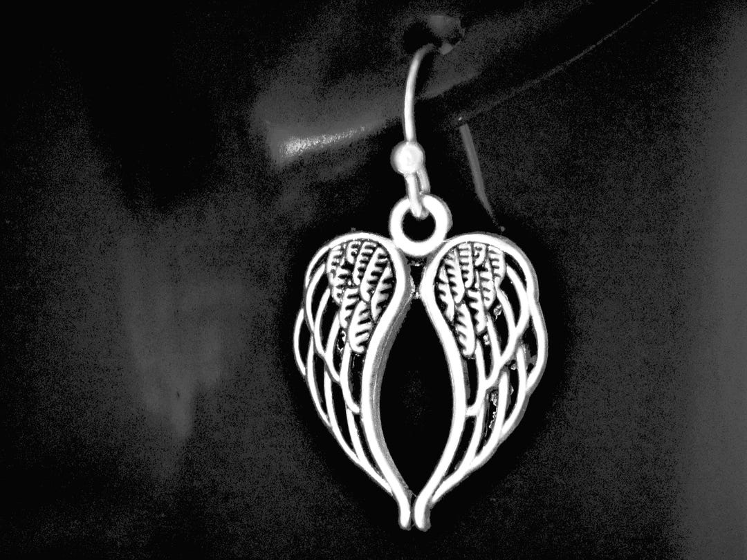 Angel Wings Earrings, Filigree Jewelry Gift, Clip on or 925 Sterling ...