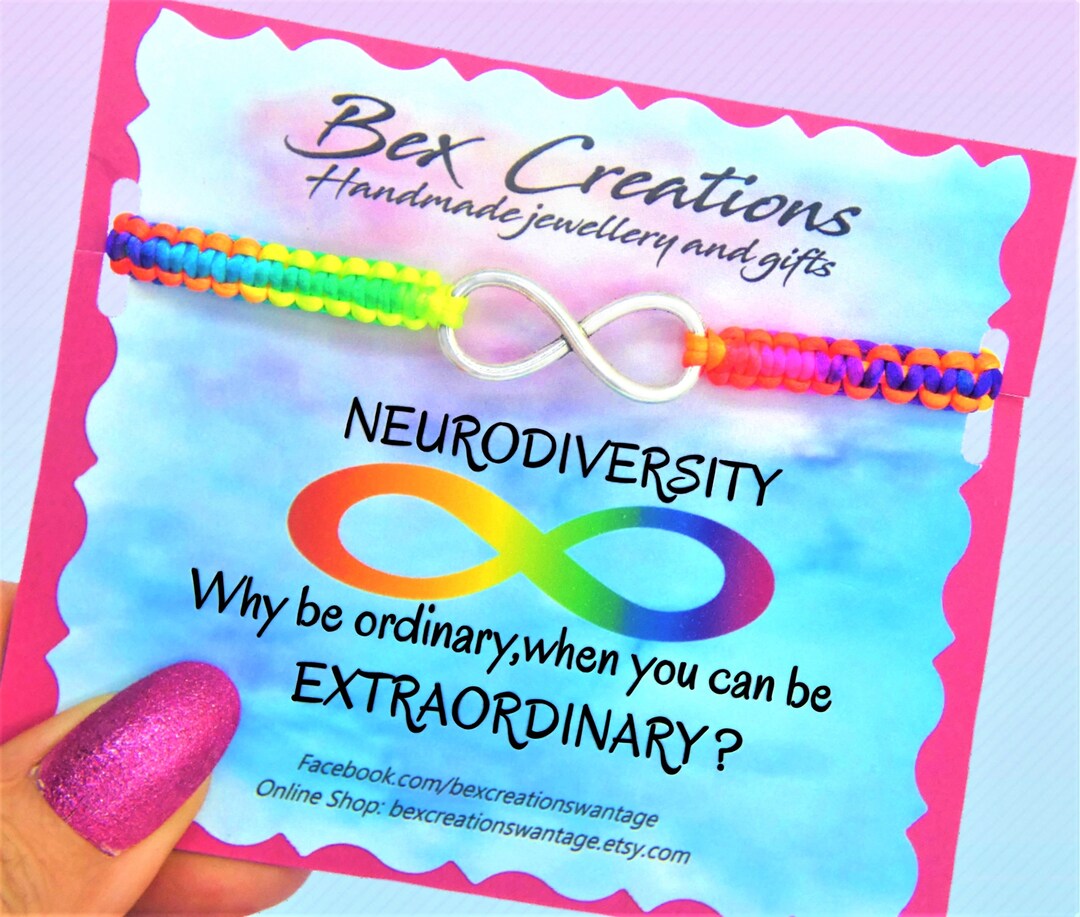 Neurodiversity Bracelet, Rainbow Infinity Autism ADHD Jewelry Gift ...