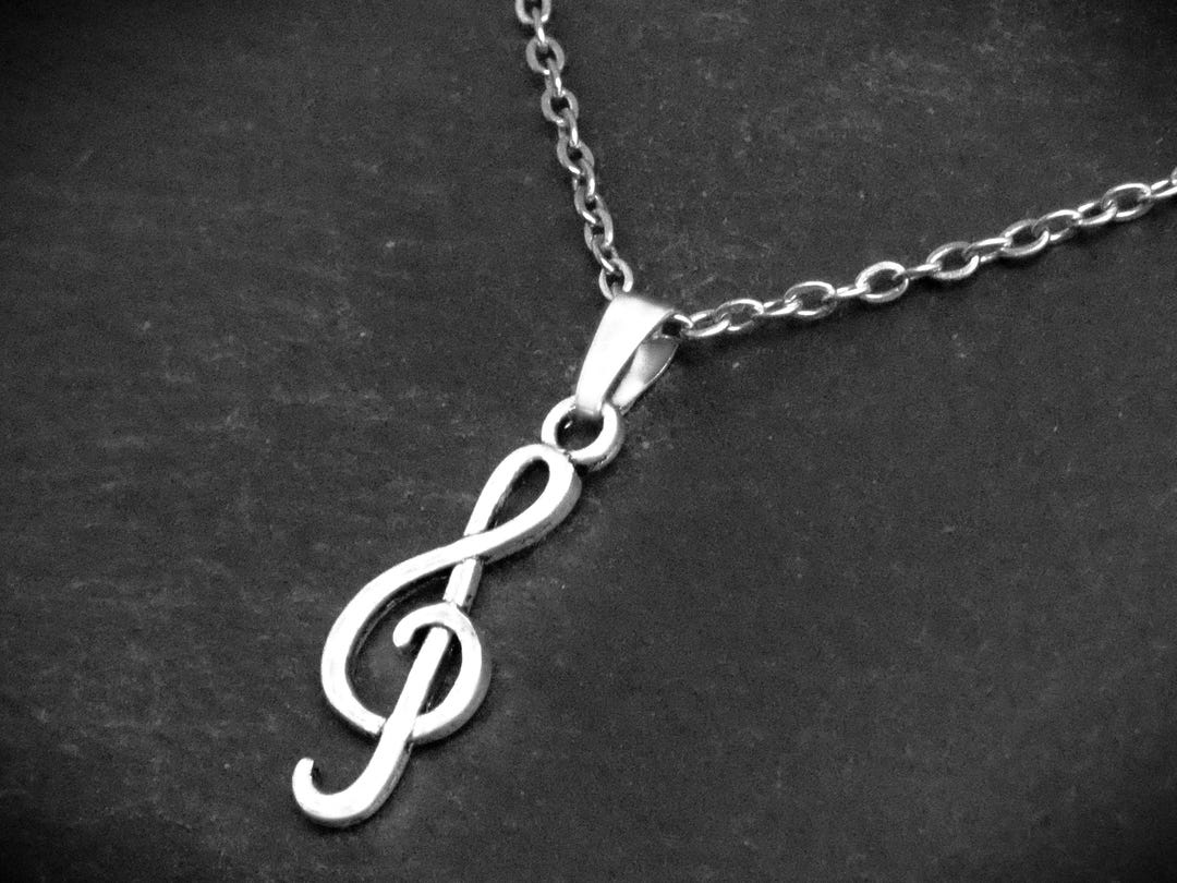 Treble Clef Pendant Necklace on Cord or Chain, Unisex Music Jewelry ...