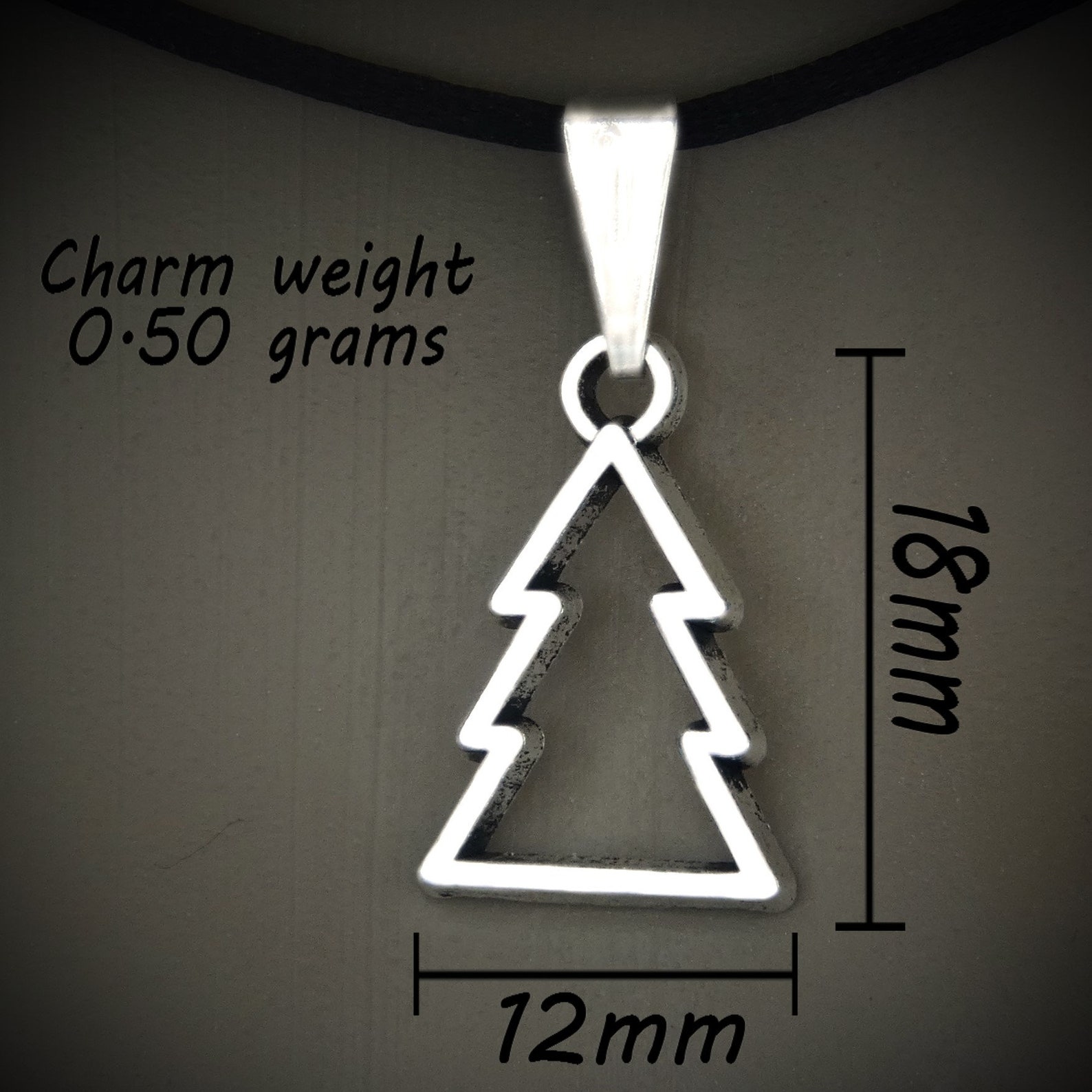 Christmas Tree Pendant Necklace, , Simple Xmas Jewelry, Cord or Chain ...