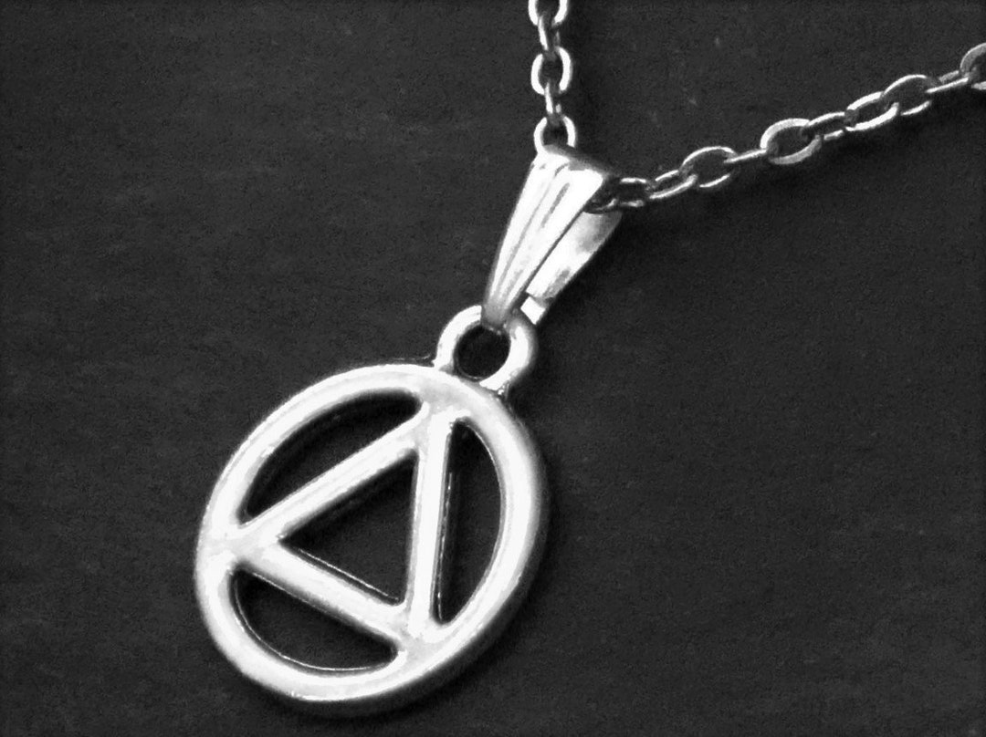 Unisex Sober AA Pendant Necklace on Cord or Chain, Sobriety Jewelry ...