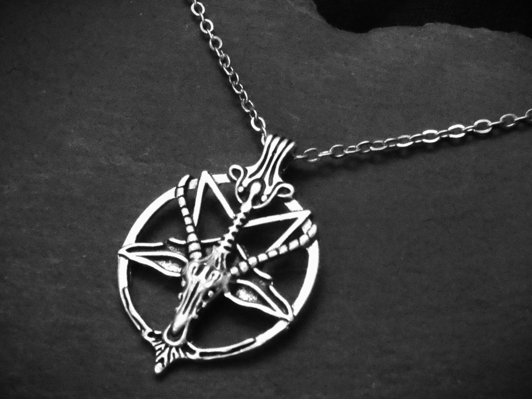 Baphomet Pendant Necklace on Cord or Chain, Satanic Jewelry Gift ...