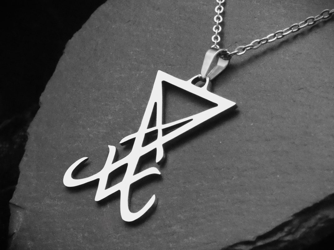 Large Stainless Steel Lucifer Sigil Pendant Necklace on Cord or Chain ...