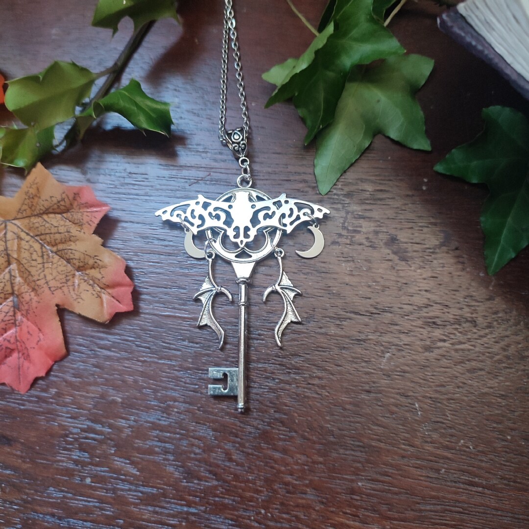 Gothic Key Pendant, Bat Pendant, Nocturnal Key, Handmade Jewellery ...