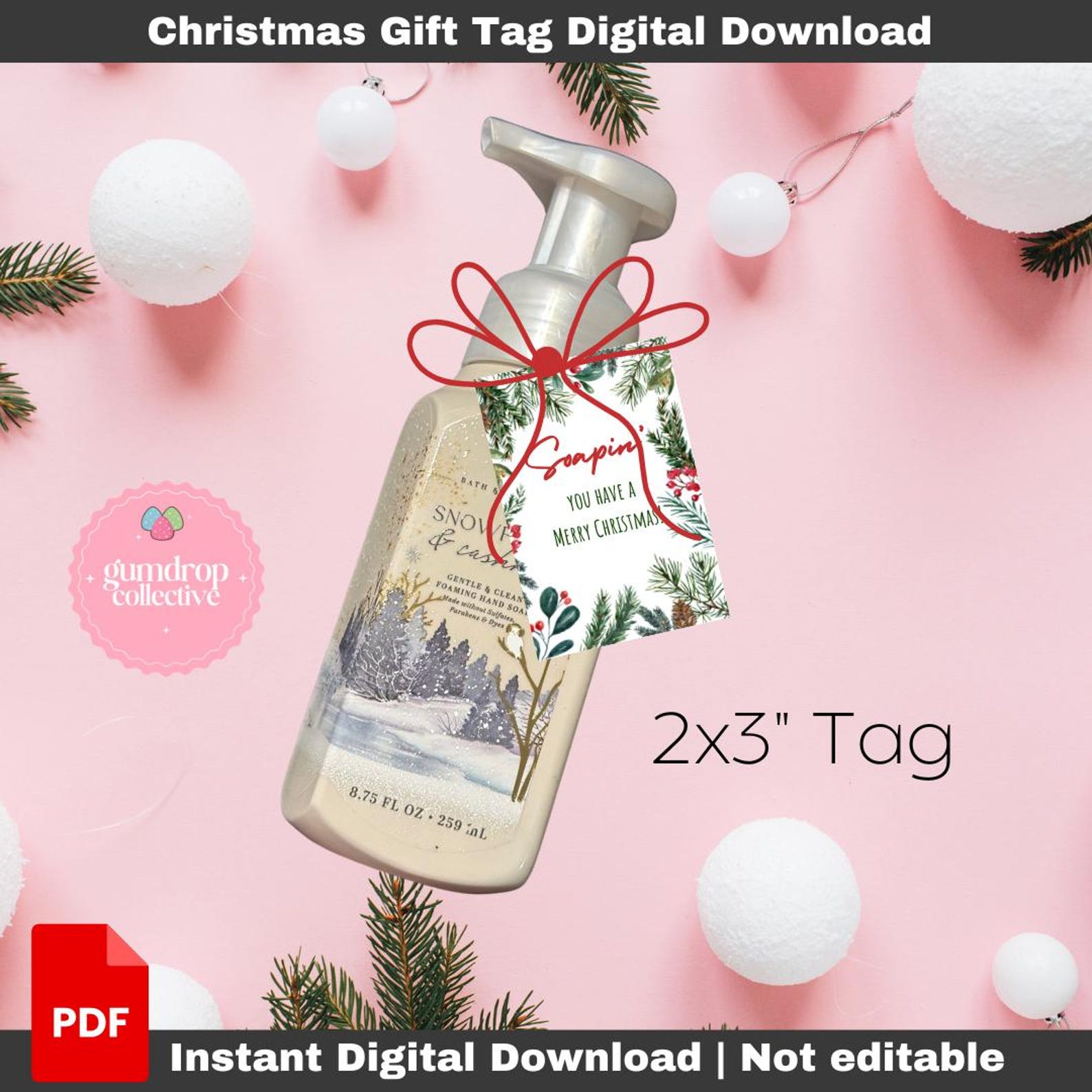 Printable Christmas Gift Tag Label Digital Download, Christmas Gift ...
