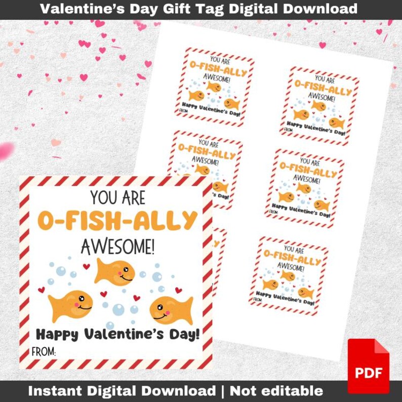 Printable Valentine's Day Gift Tag Label Digital Download, Valentines ...