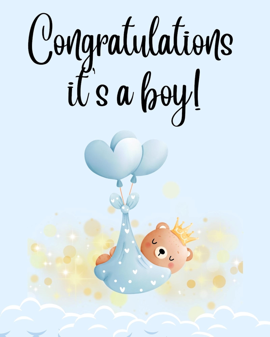 Congratulations It's a Boy Congratulation Baby Gift Baby - Etsy