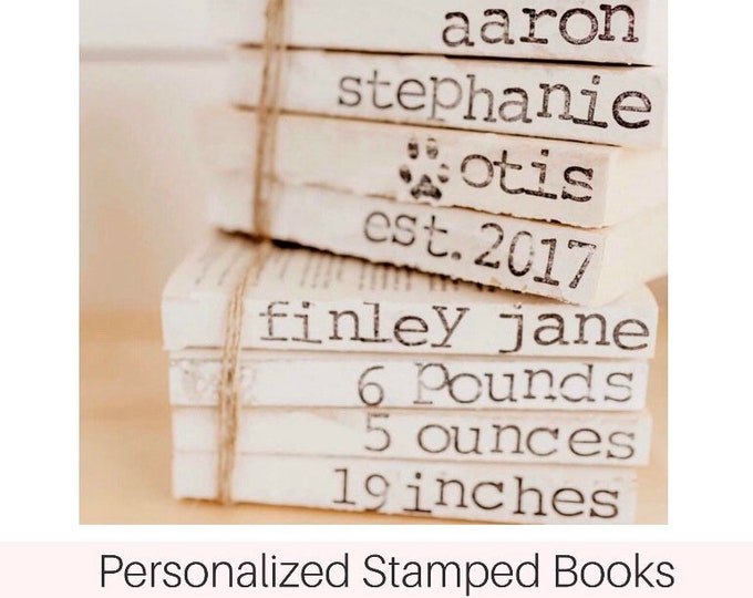 Stamped Book Stack Personalized Custom Bookset - Etsy