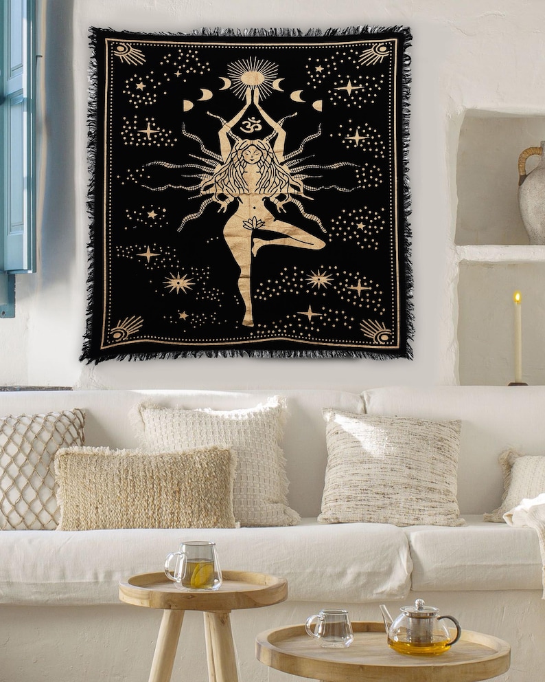 Goddess Yoga Altar Cloth: Handcrafted Moon Phases Tapestry - Etsy