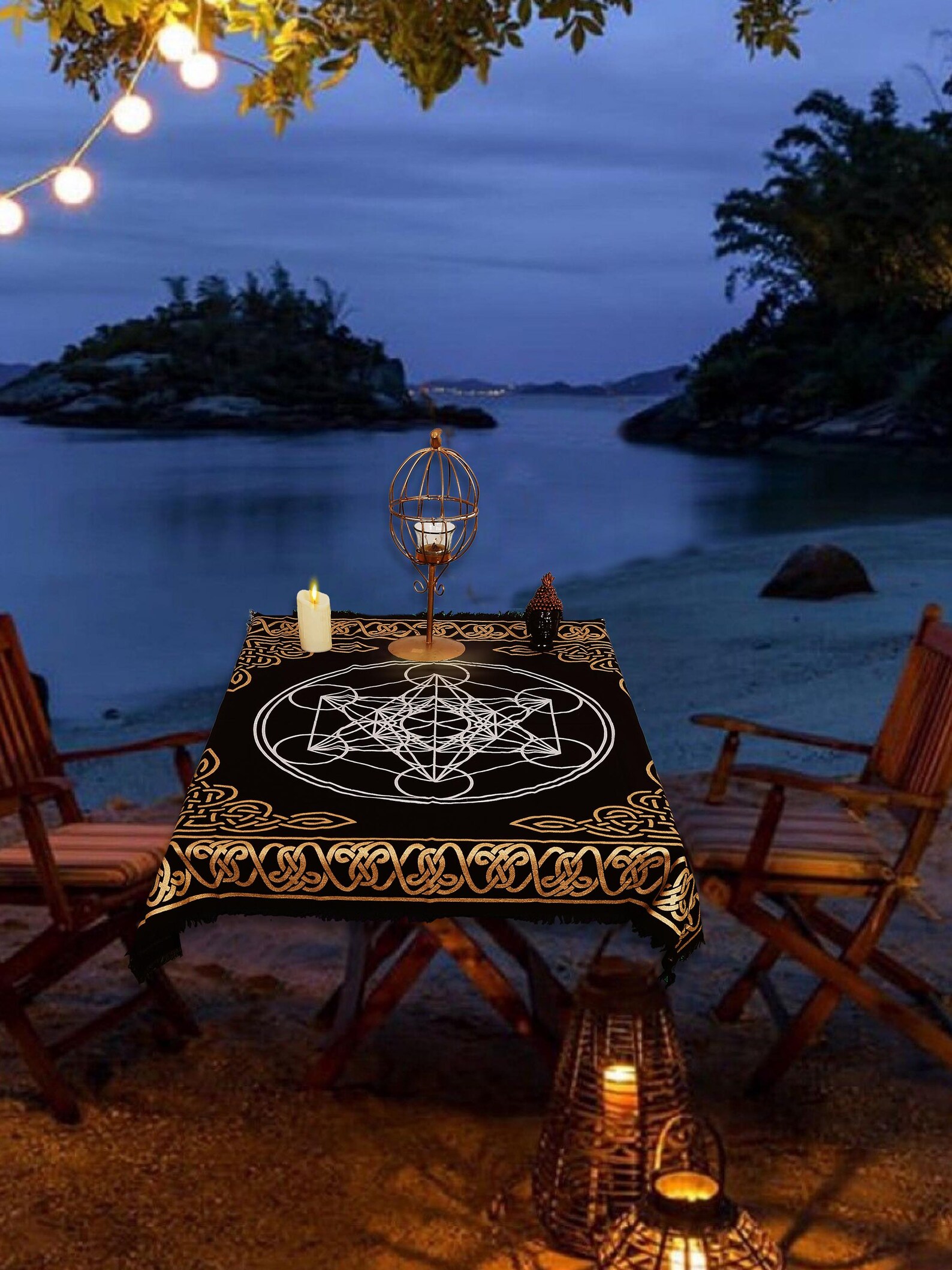 Metatron's Cube Altar Cloth: Geometric Tarot Table Cover - Etsy