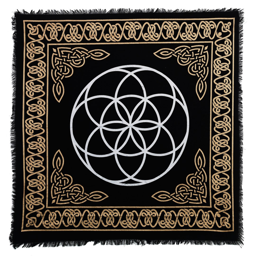 Altar Cloth Tarot Spread Seed of Life Witchcraft Witchery Alter Tarot ...