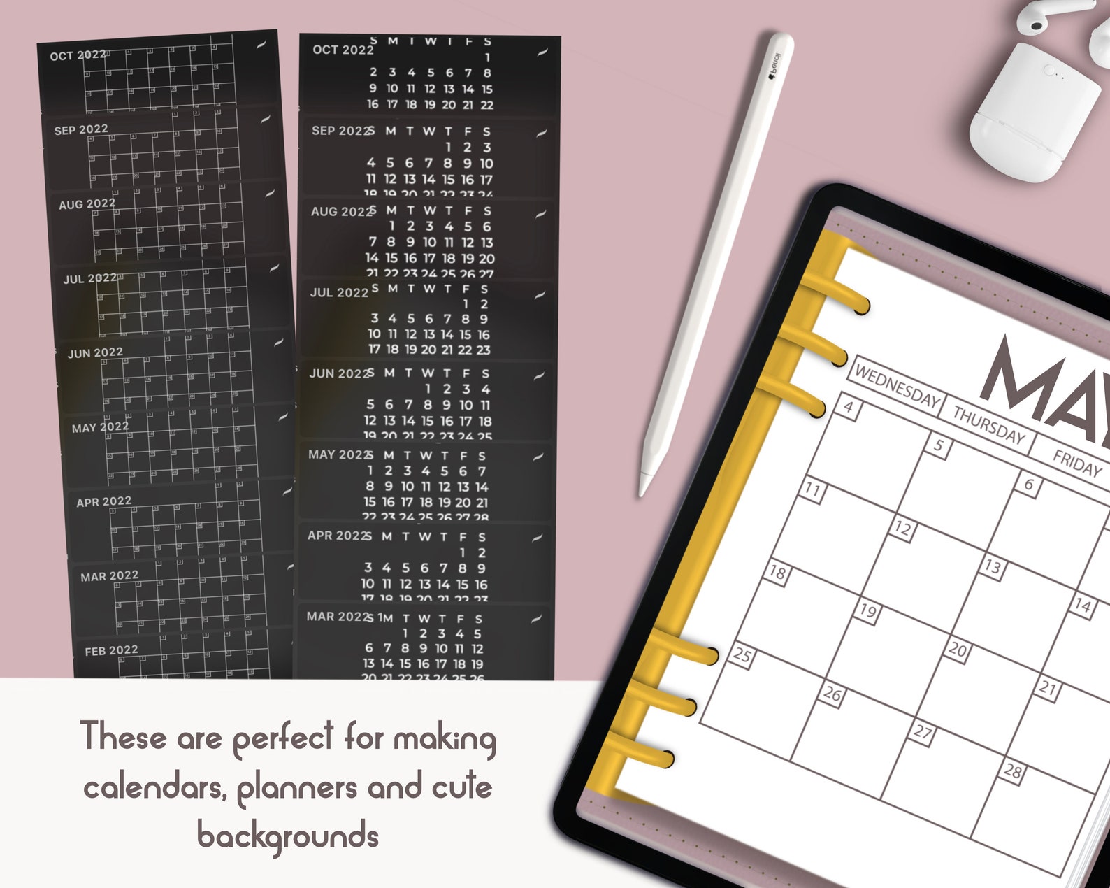 2022 2024 Calendar and Planner Brushes for Procreate 2022 - Etsy