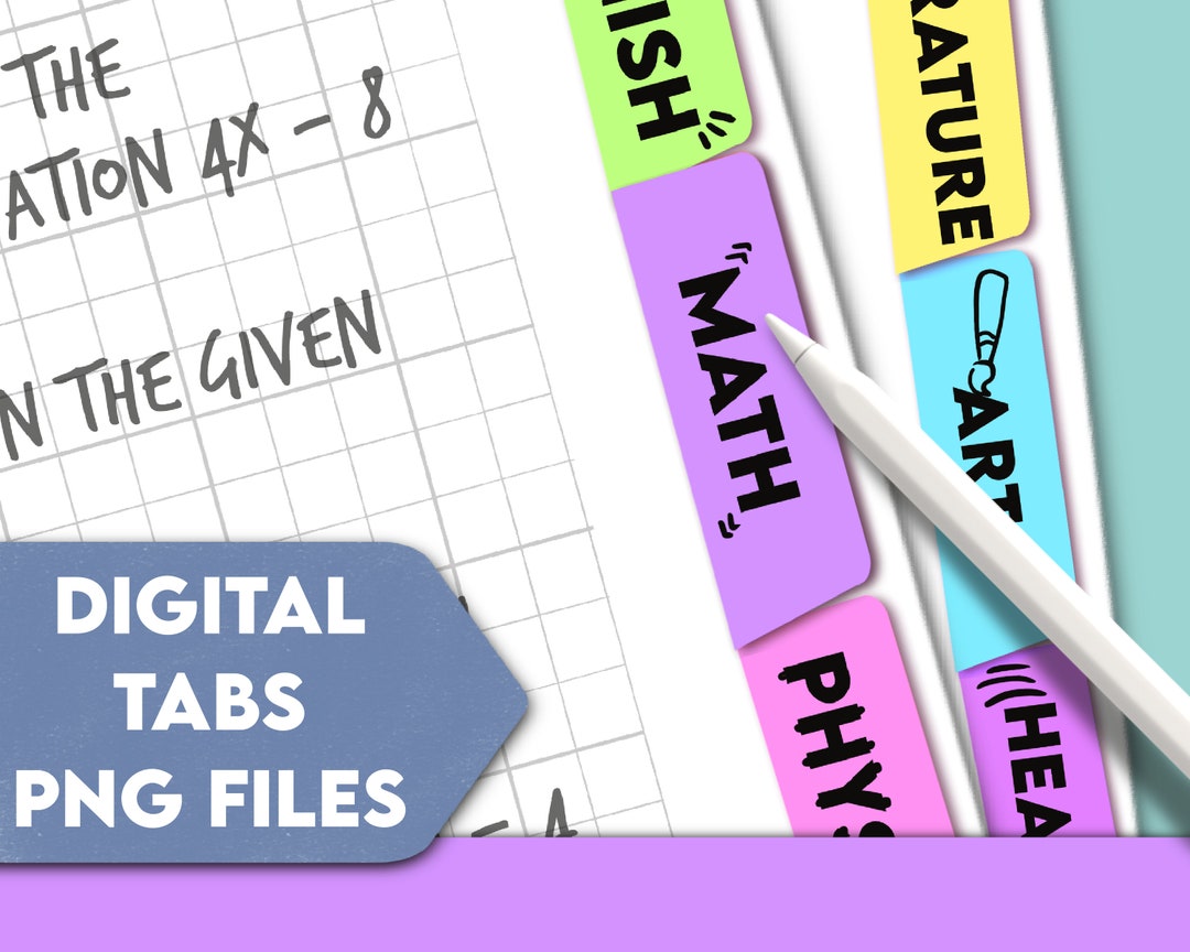 Tabs for Digital Planner DIY Digital Notebook Tabs, Png Files, Pastel ...