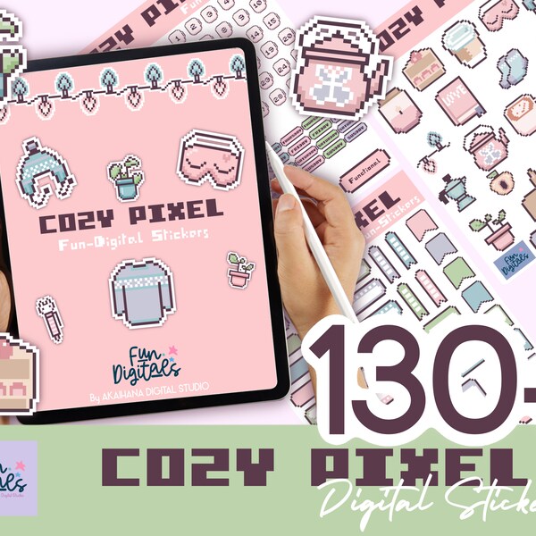 Goodnotes Digital Pixel Stickers - Etsy