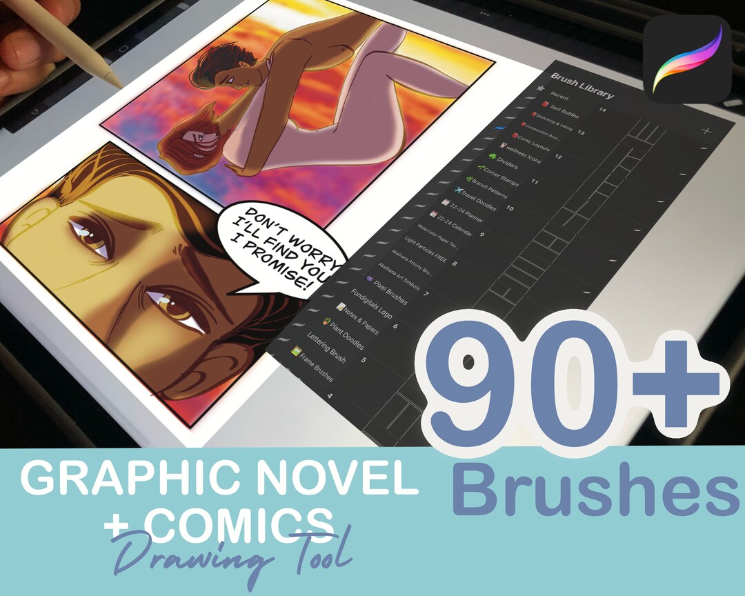 Comics and Graphicel Procreate Brushes Page Layouts, Text Bubbles ...
