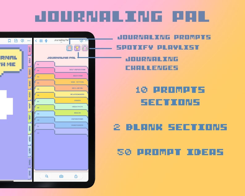 Digital Journal With Journaling Pal for Split Screen Use Digital ...