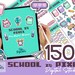 Back to School Pixel Digital Stickers Illustrated, Labels and ...