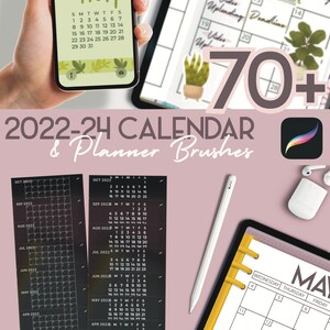 2022 2024 Calendar and Planner Brushes for Procreate 2022 2024 Dater ...