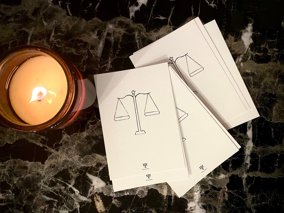 Minimalist Libra Zodiac Postcard - Etsy