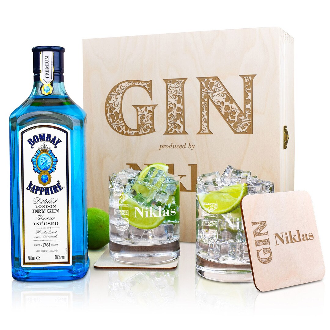 6-piece Gin Gift Set With Personalized Engraving for Gin Lovers Tonic ...