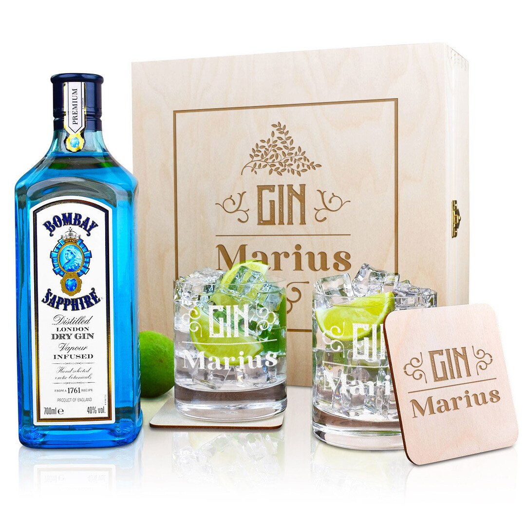 6-piece Gin Gift Set With Personalized Engraving for Gin Lovers Tonic ...