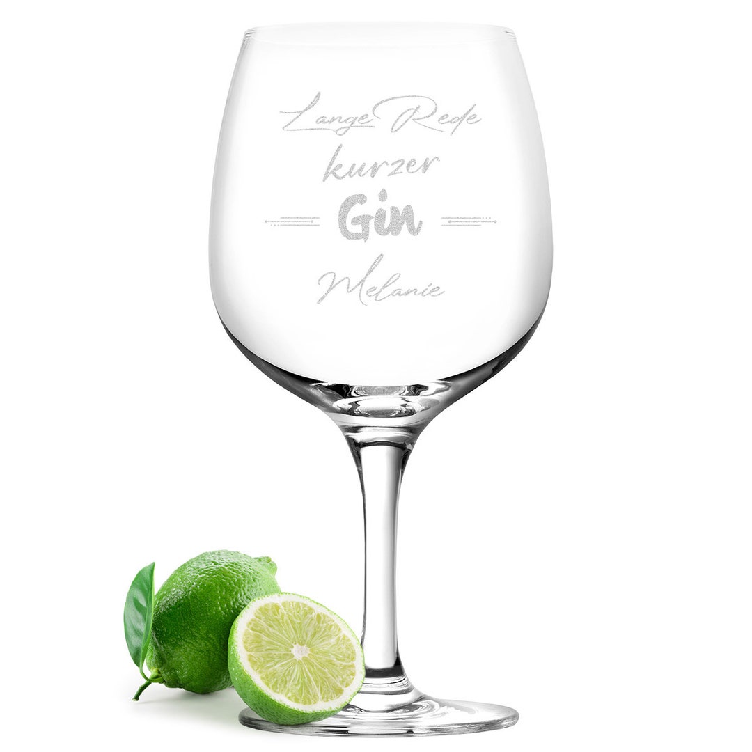 Gin Glass With Personalized Engraving - Gin Tonic Water - Summer Drink ...
