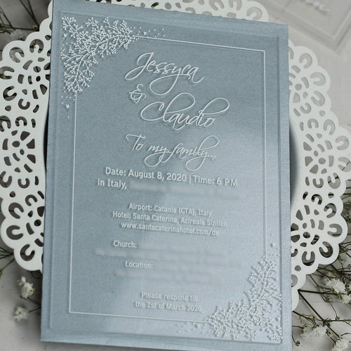 Wedding Invitation Acrylic Glass - Etsy