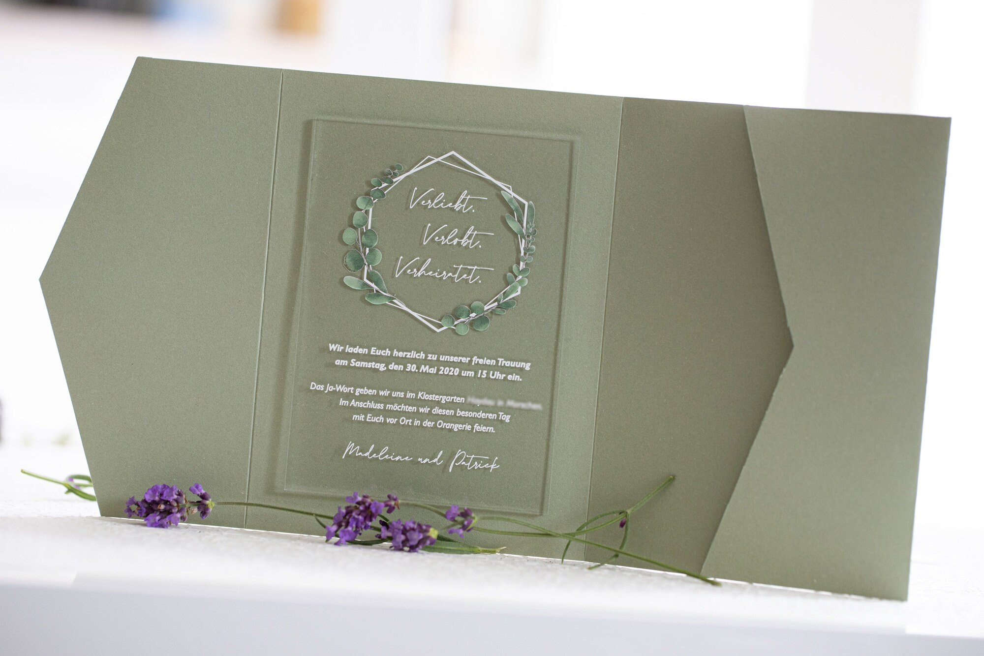 Invitation Card Pocket Folder With Acrylic Card - Etsy