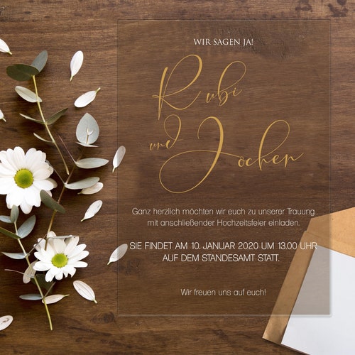 Acrylic Glass Invitation | Etsy