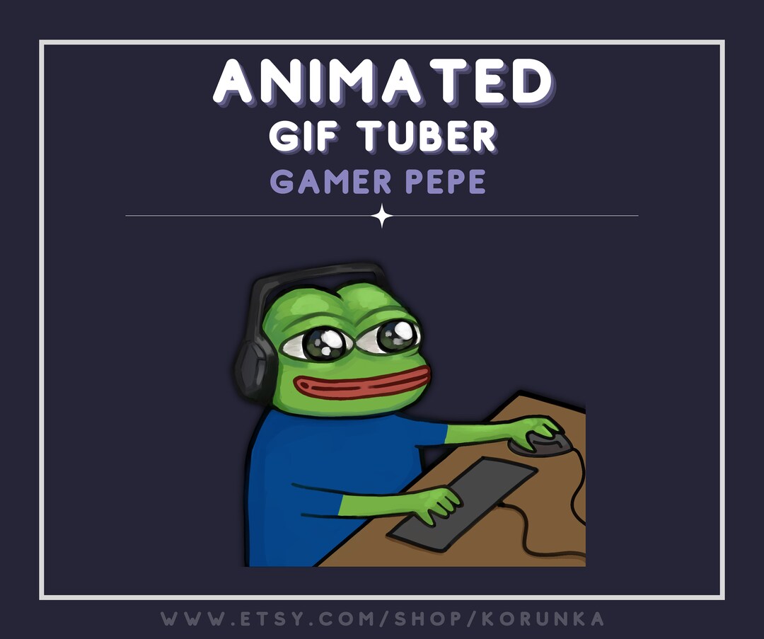 Pepe Gamer Animated Frog GIF Twitch Pngtuber Vtuber Peepo - Etsy