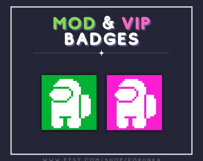 Mod Badge & VIP Badge Sus, Game Badges for Your Twitch Channel ...