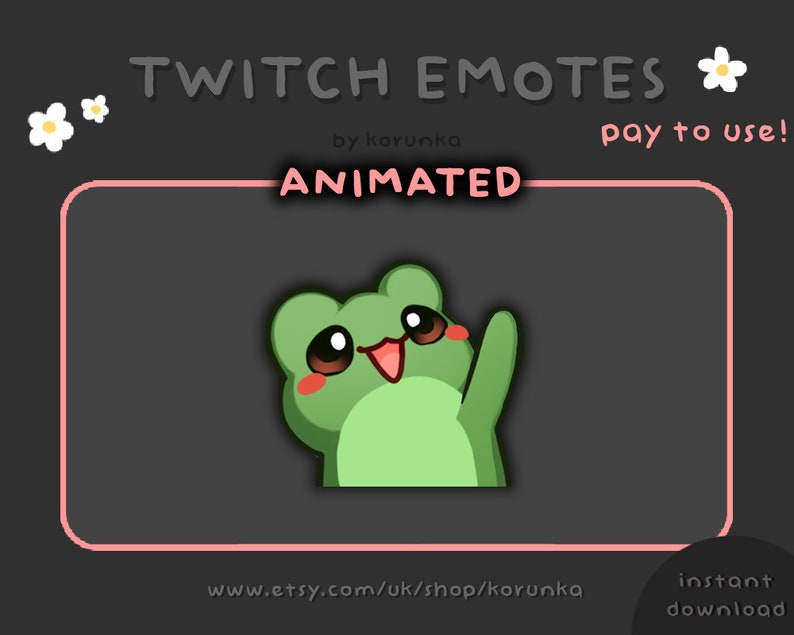 Animated Wave Frog Emote for Your Twitch Discord Kawaii - Etsy UK
