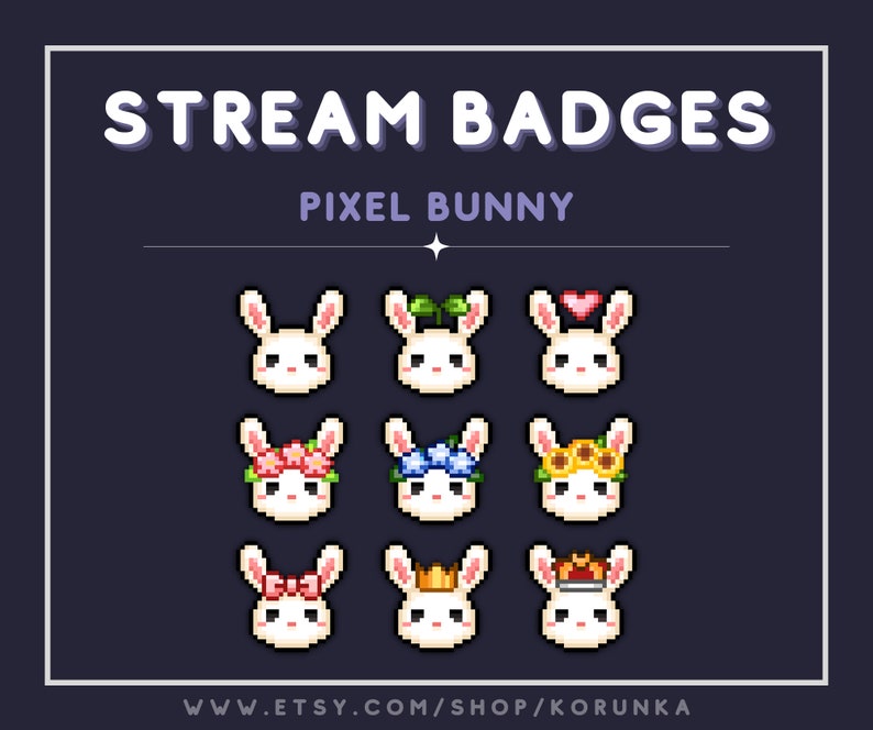 Bunny Subcriber Badges or Rabbit Bit Badges Twitch Sub - Etsy
