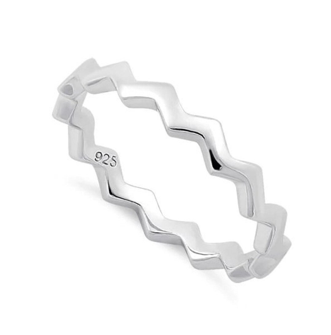 Zig Zag Band Silver Penis Ring 925 Sterling Silver Cock Glans Ring