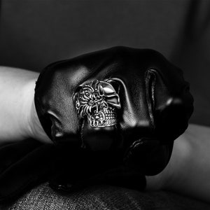 Terminator Skull Biker's ring for men and boy's 925 | Etsy